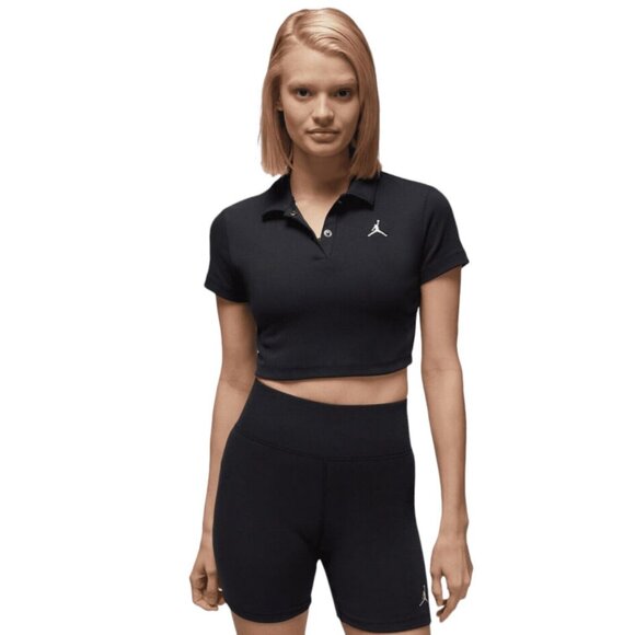 Jordan | Tops | Nike Air Jordan Ribbed Crop Top Polo Shirt Dz33320 ...